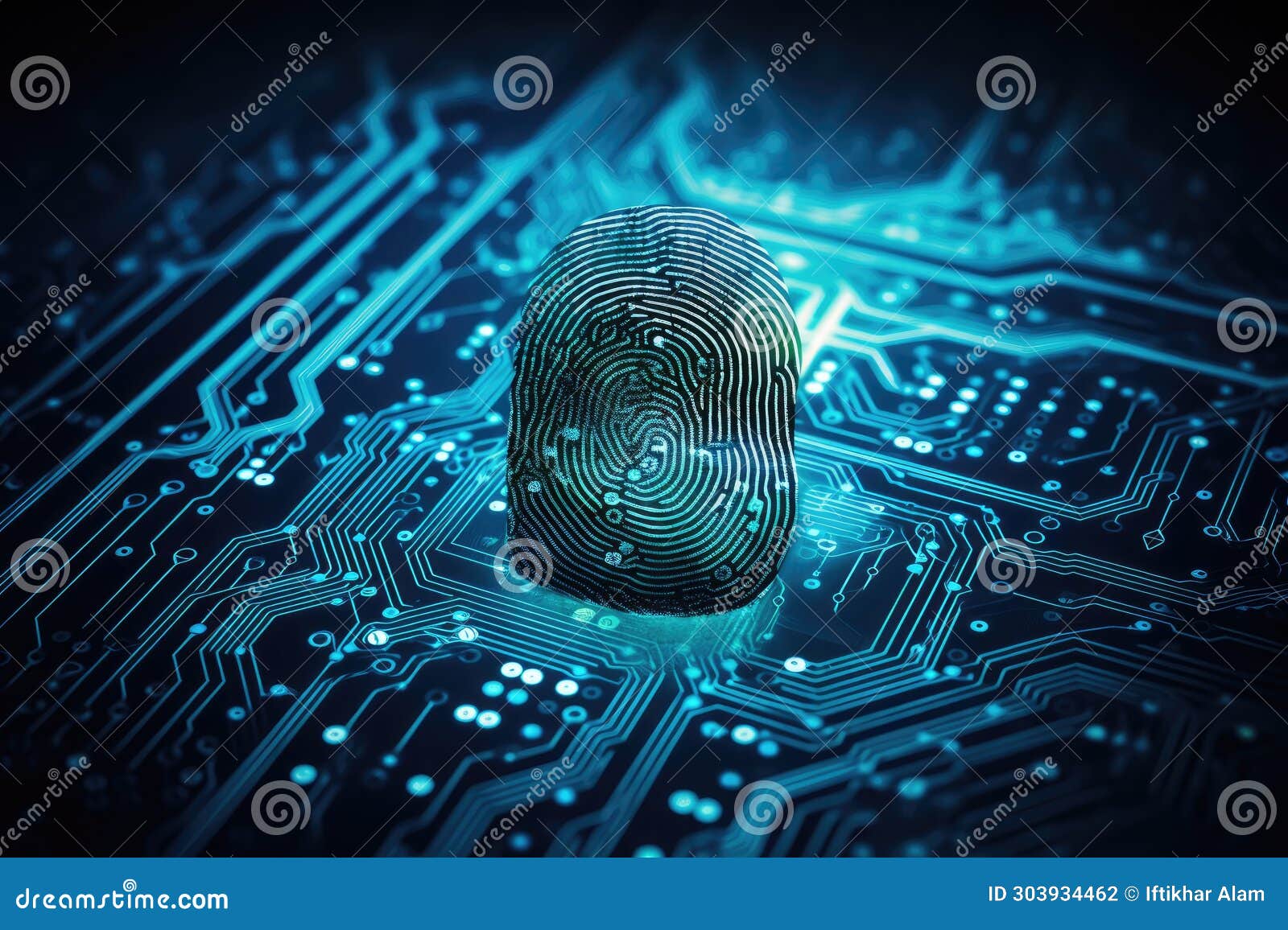 A Fingerprint is Placed on Top of a Computer Chip, Symbolizing the ...