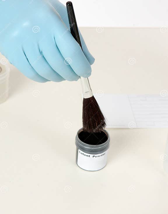 Fingerprint Powder and Brush Stock Image - Image of criminologist ...