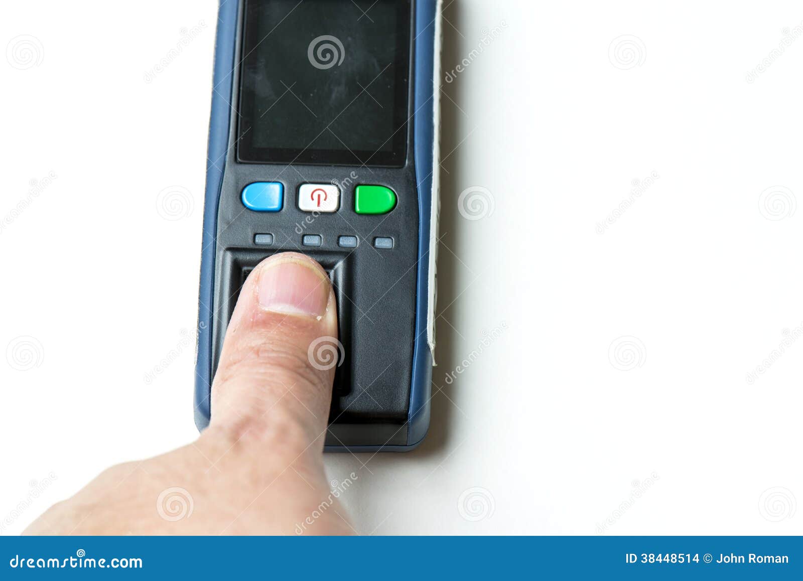 Fingerprint reader stock photo. Image of police, thumb - 38448514