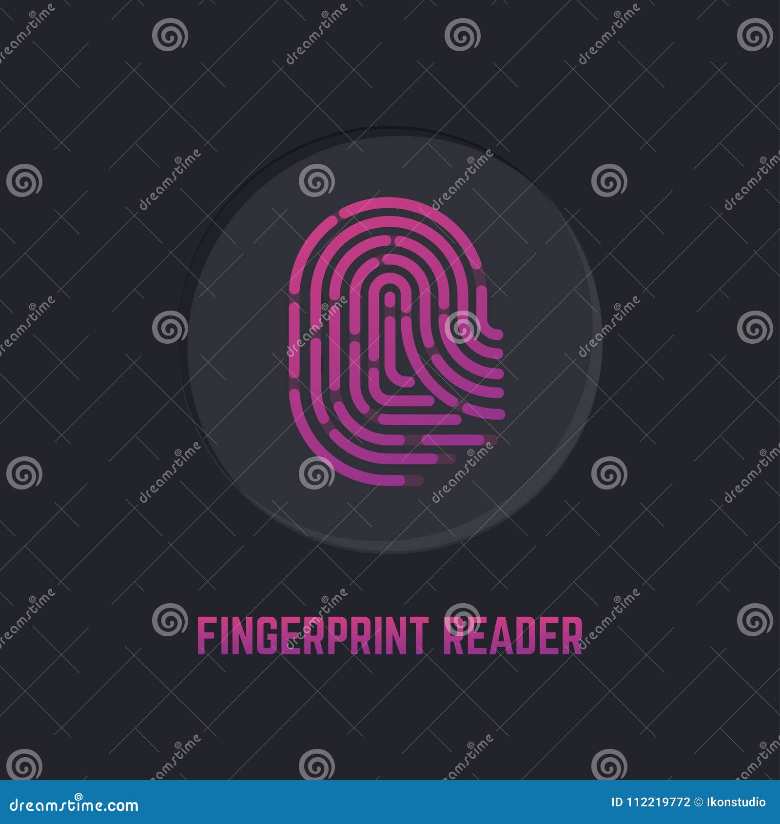 Fingerprint reader icon stock vector. Illustration of design - 112219772