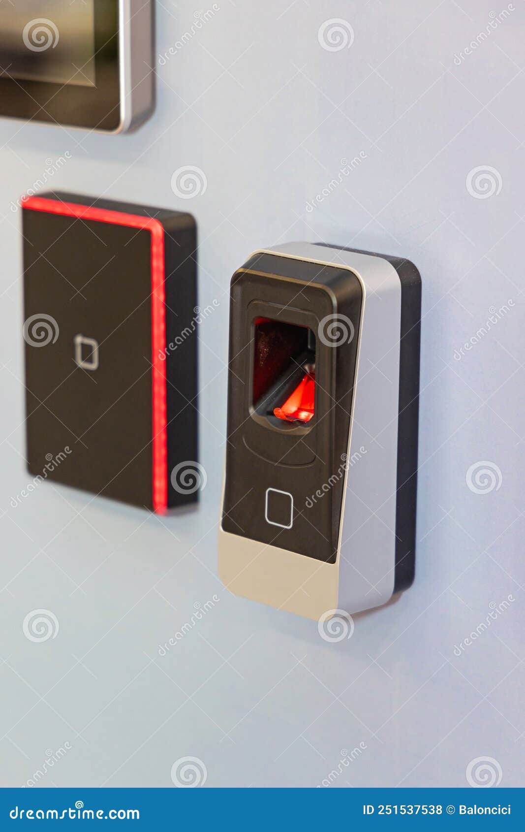 Fingerprint Reader Wall Mounted Stock Photo - Image of hole, high ...