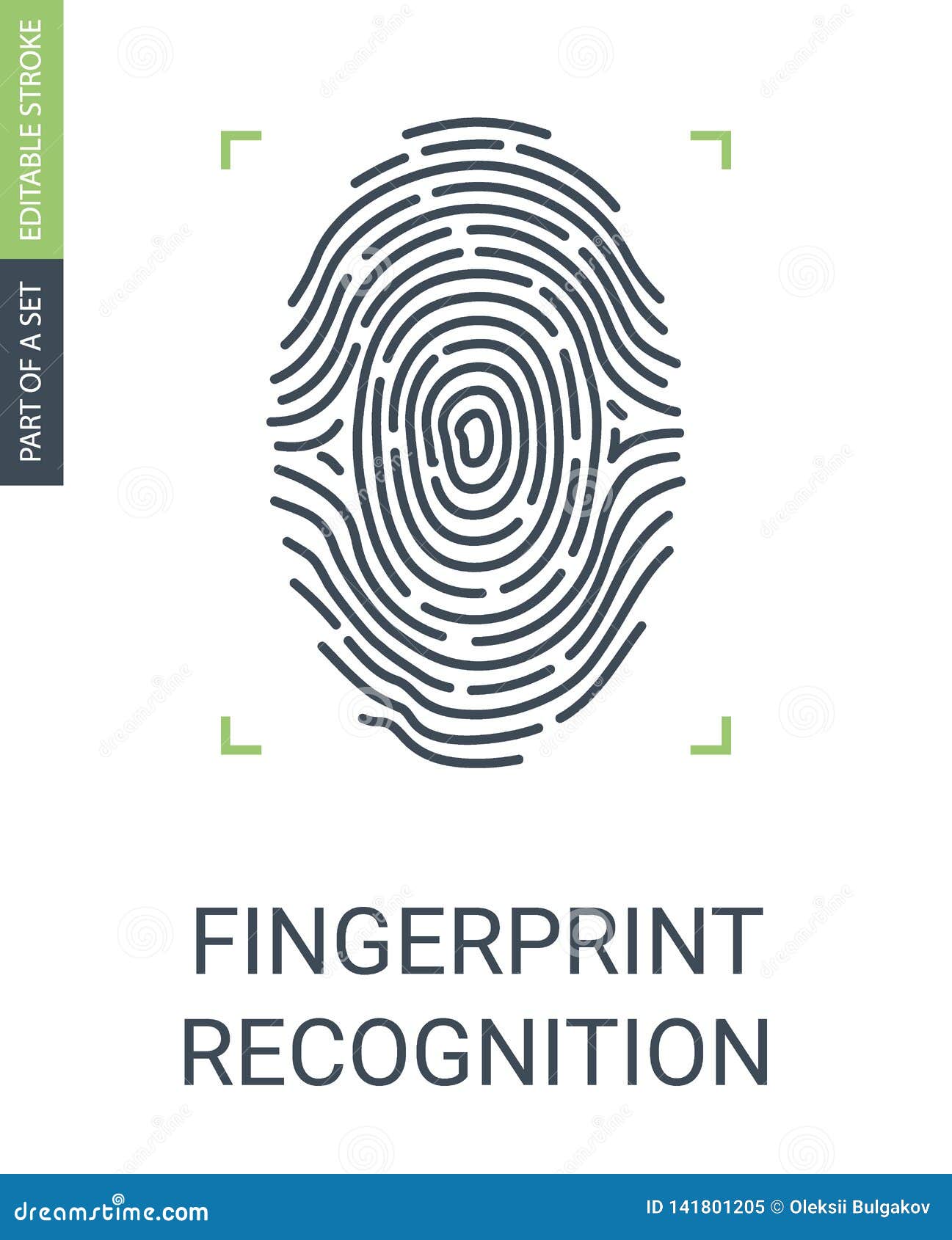 Fingerprint Recognition or Biometric Data Access Icon Stock ...