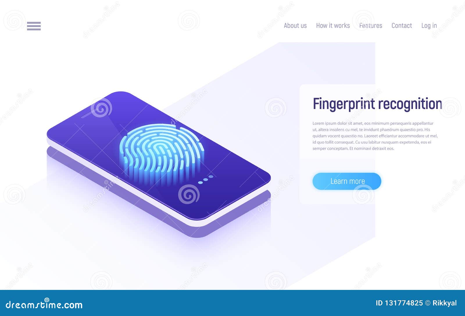 Fingerprint Recognition Data Protection Secure Access User Id Stock Vector Illustration Of