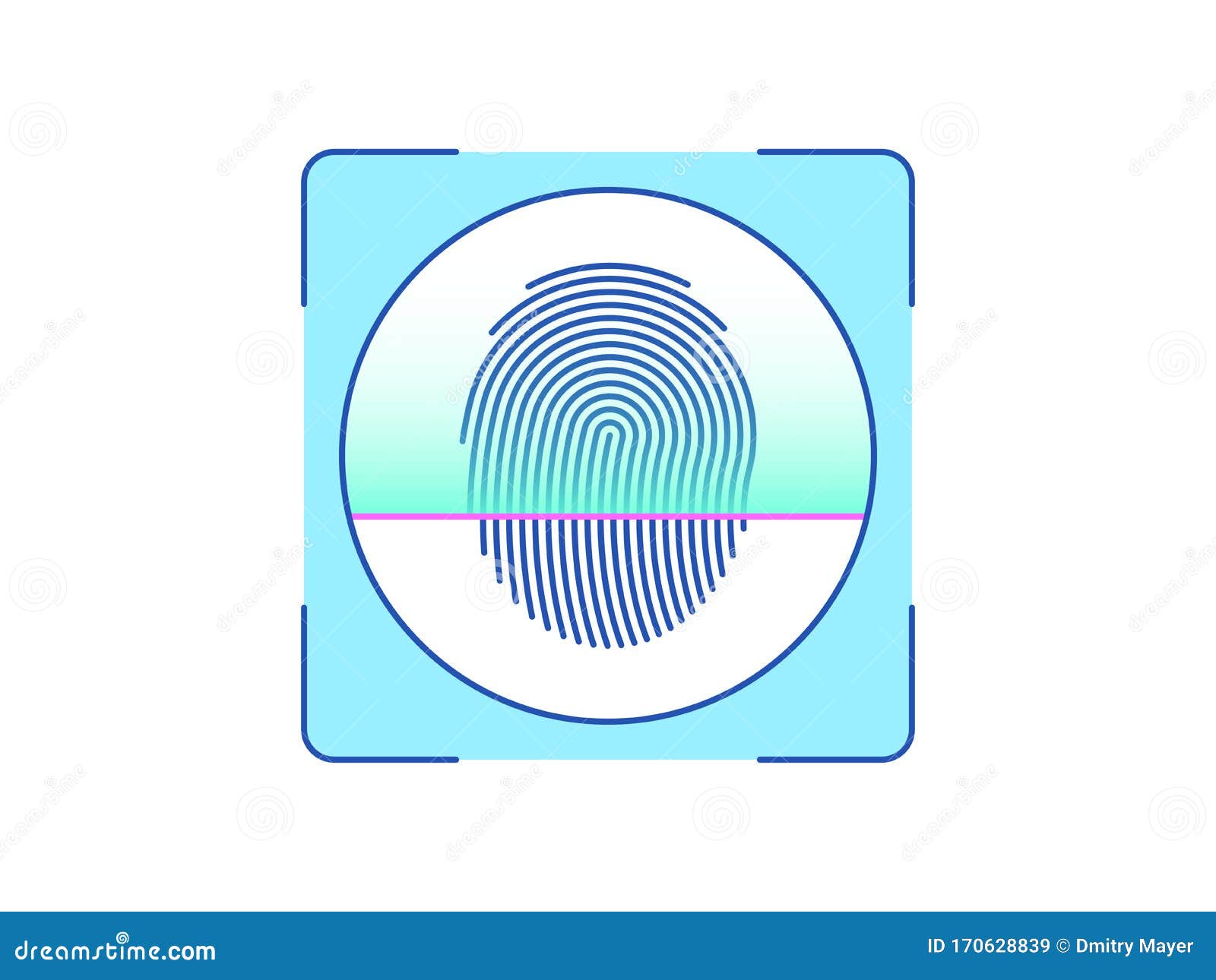 Fingerprint Recognition, Icon. Biometric Scanning System for Finger ...