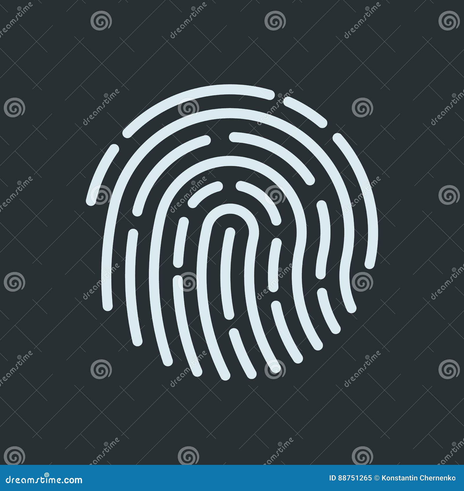 Fingerprint Recognition Concept. Fingerprint Icon. Black Thumbprint ...