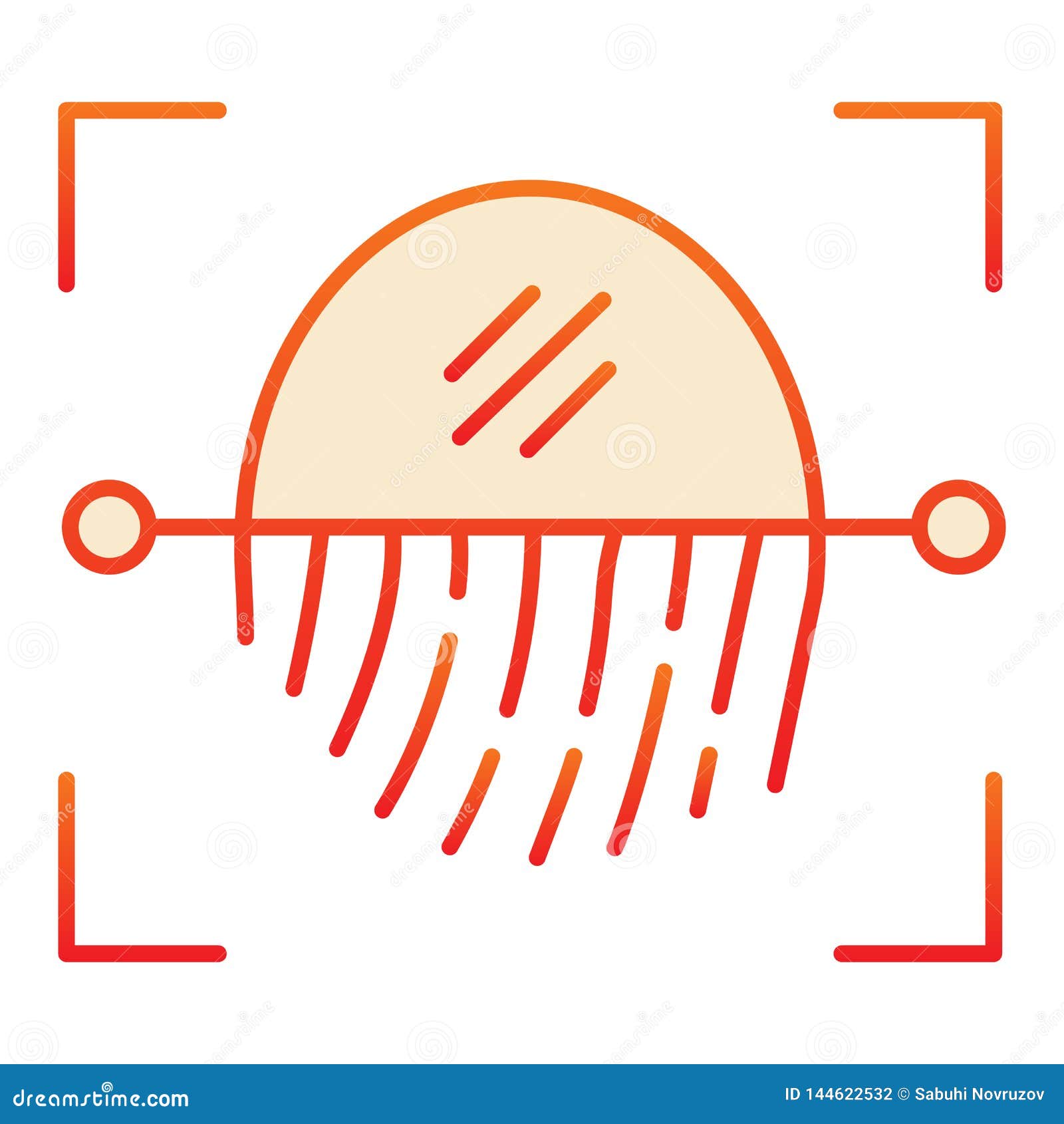 Fingerprint Recognition Sensor Flat Icon. Focus with Fingerprint Sensor ...