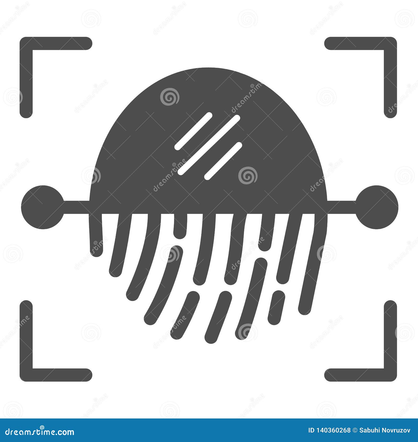 Fingerprint Focus, Icon In Line Design. Fingerprint, Focus, Recognition ...