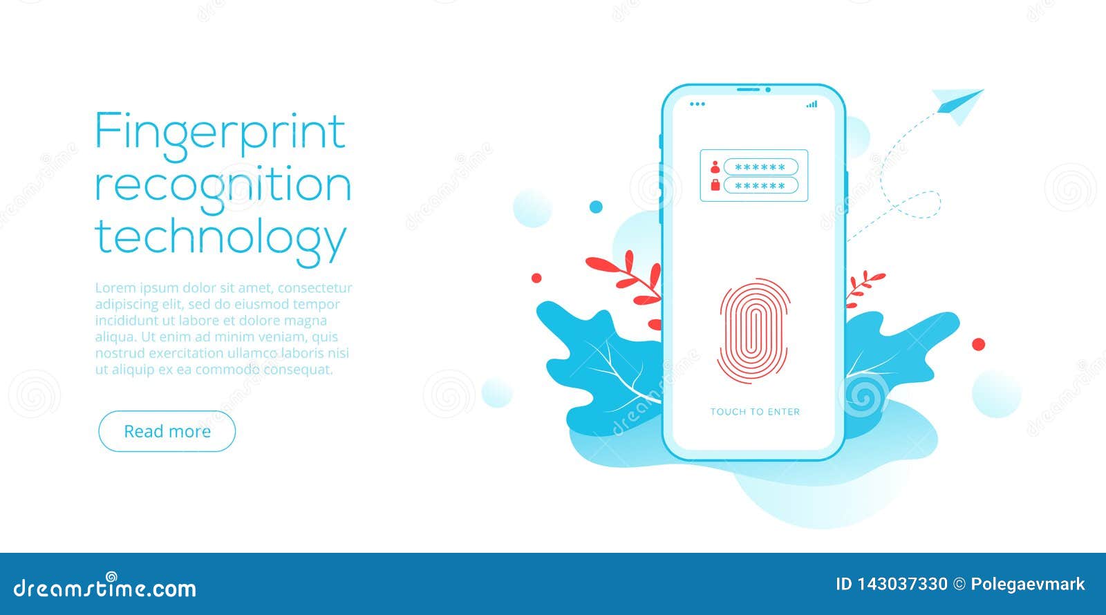 Fingerprint Recognition Technology in Flat Vector Illustration ...