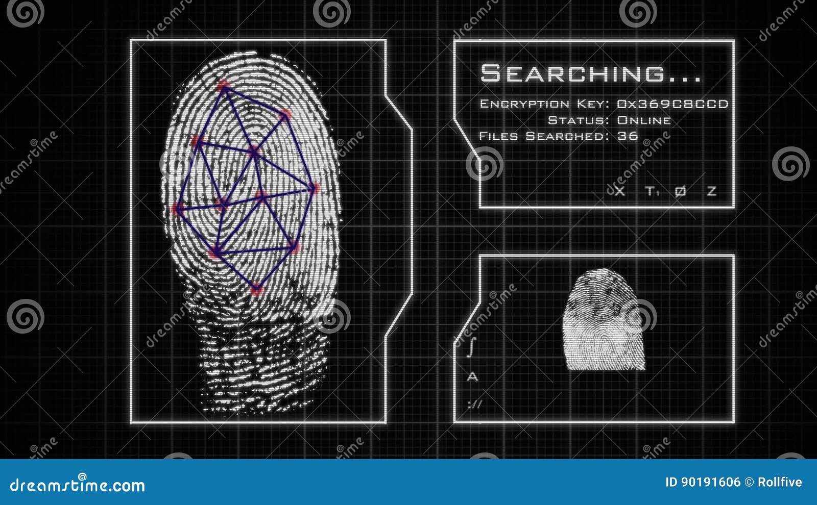 Fingerprint Scan, Analysis, and Database Search. Cybersecurity Stock ...