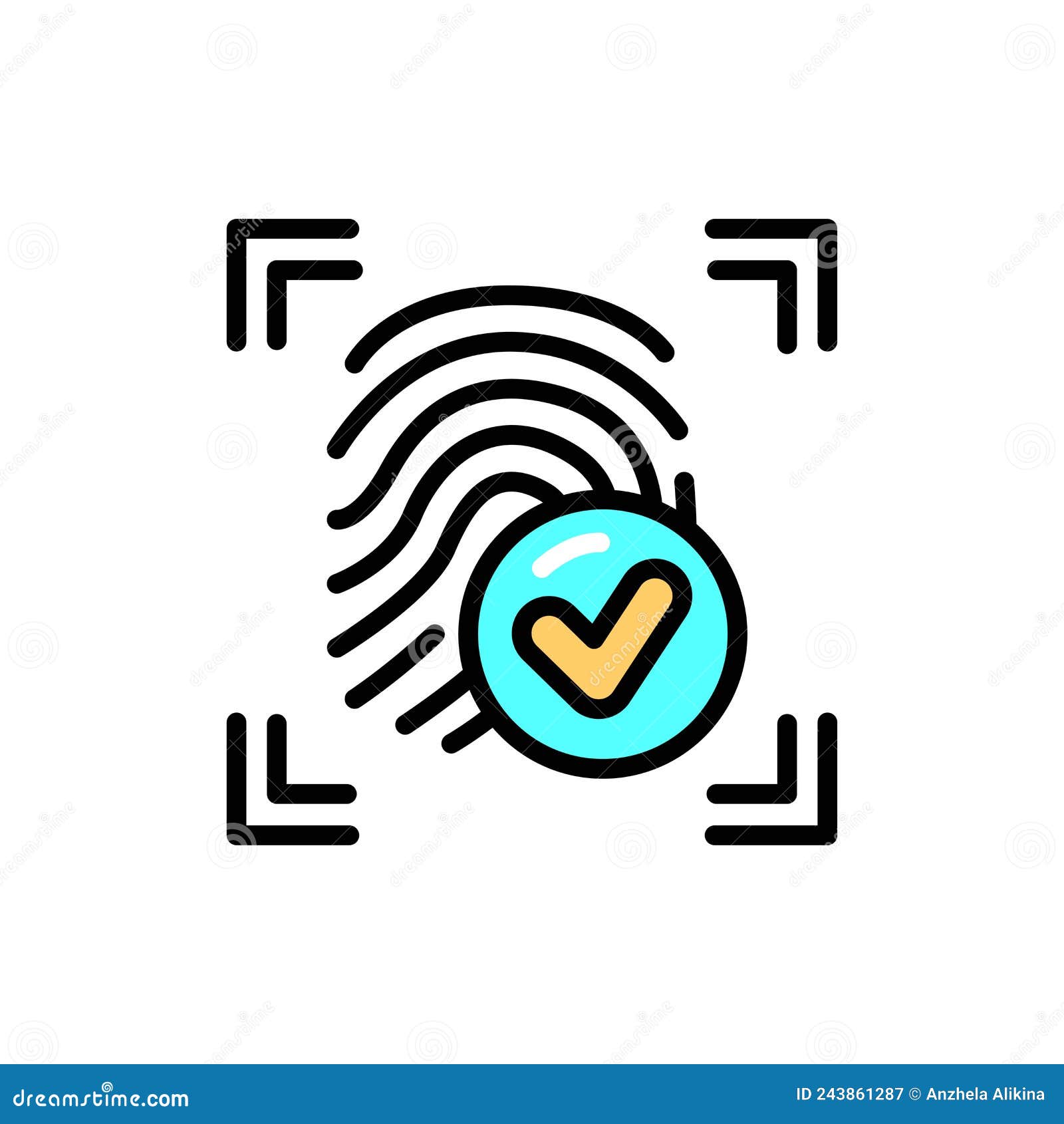 Fingerprint Scan Approved Color Line Icon. Stock Vector - Illustration ... Fingerprint Scan Approved Color Line Icon. Stock Vector - Illustration ...