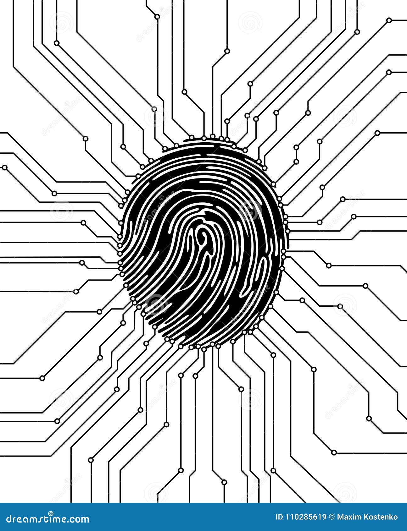Fingerprint Scan Illustration. Security Concept. Biometric ...