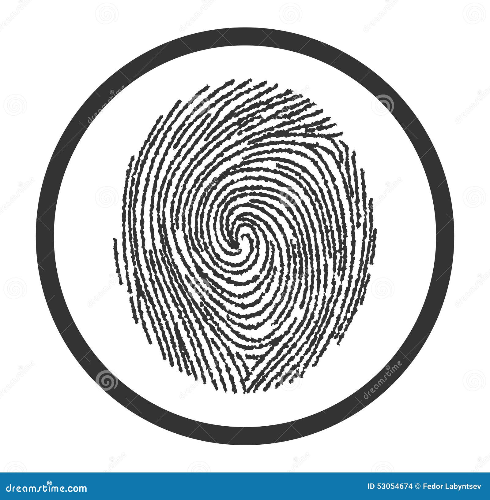 Fingerprint Scan Icon Set With Love Heart Symbol Dash Line Design ...