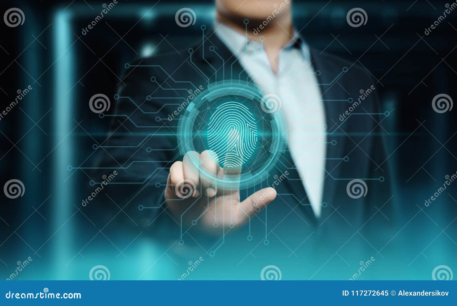 Fingerprint Scan Provides Security Access with Biometrics Identification. Business Technology ...