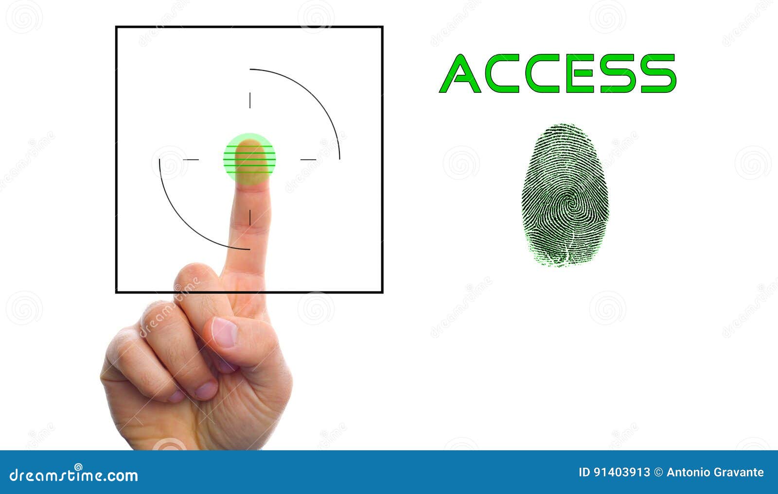 Fingerprint Scan Provides Security Access Stock Image - Image of digits ...