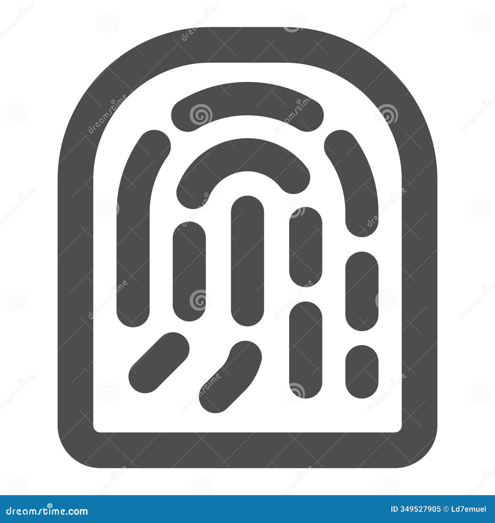 Fingerprint Scan Sample Solid Icon, Biometric Scanner Concept. Vector ...