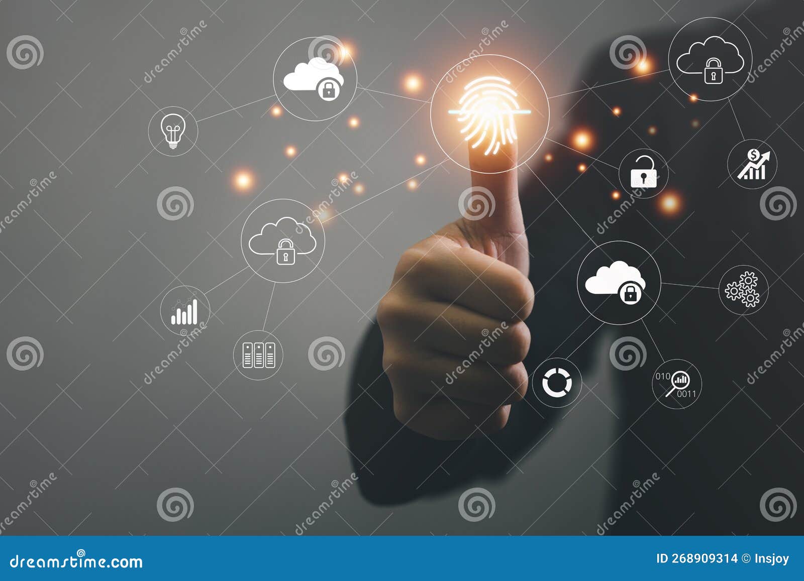 Fingerprint Scan for Secure Access and Service Unlock Design Concept Stock Photo - Image of ...