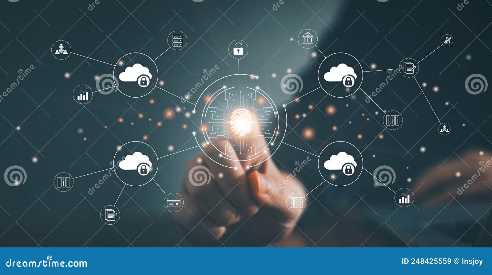 Fingerprint Scan for Secure Access and Unlock Design Concept Stock Image - Image of finger ...