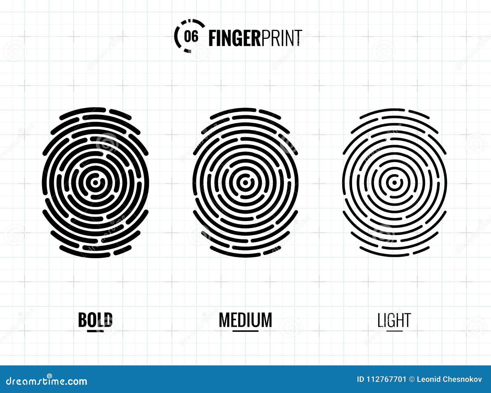 Fingerprint Scan Vector Icons Set Stock Vector - Illustration of ...