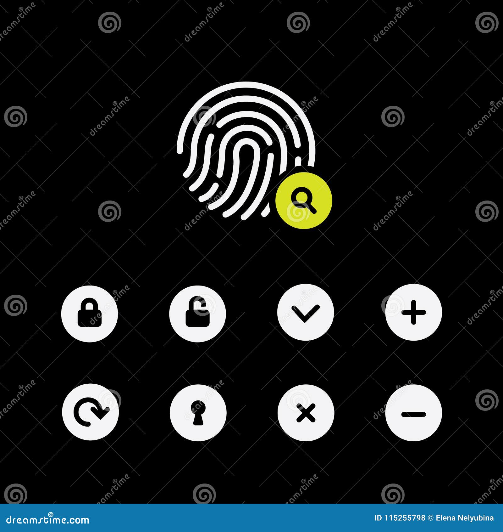 Fingerprint Scaner Simple App Icon, Authentication Symbol, Digital ... Fingerprint Scaner Simple App Icon, Authentication Symbol, Digital ...