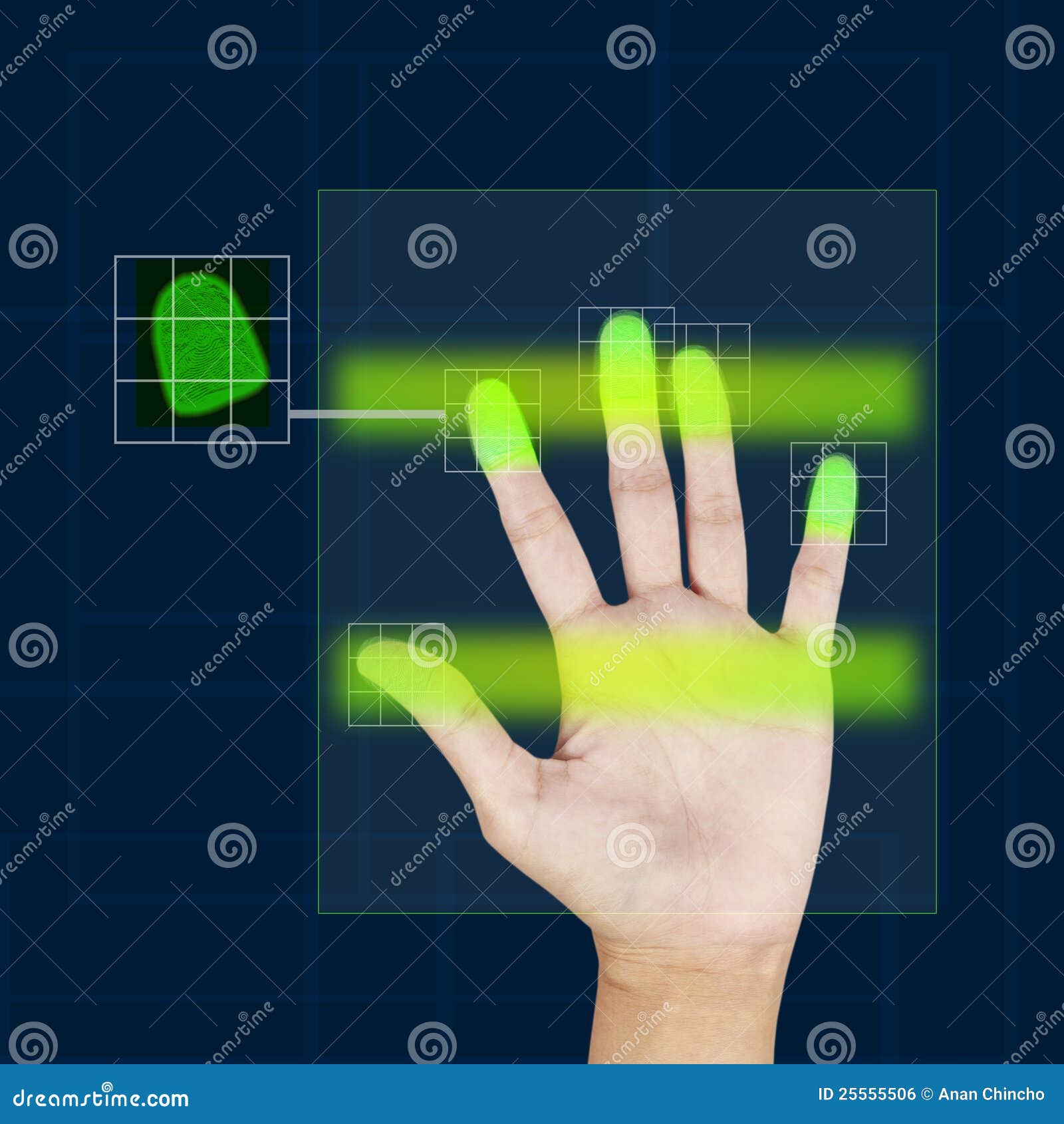 Fingerprint scanner stock photo. Image of concept, data - 25555506