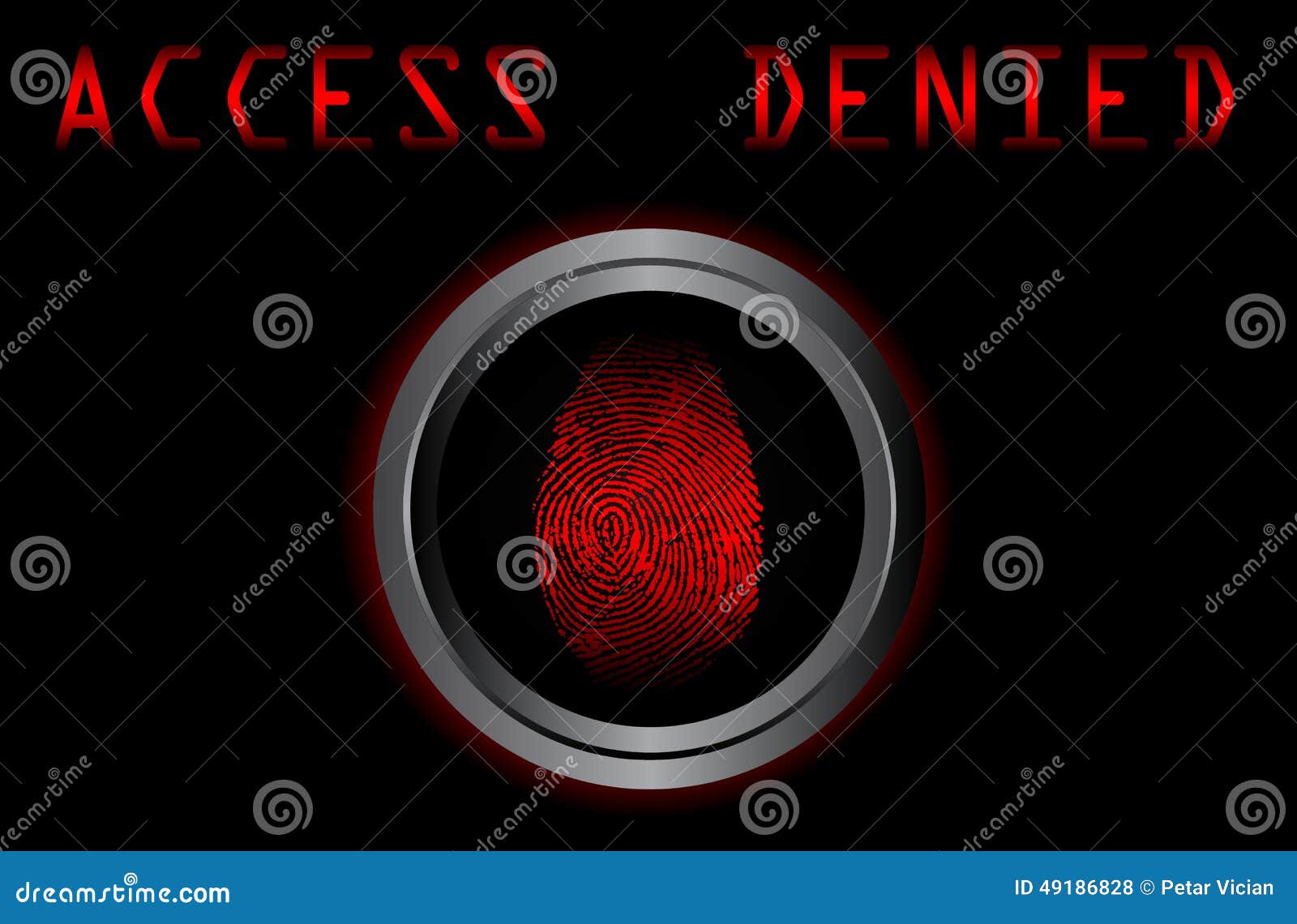 Fingerprint on Scanner Access Denied Stock Vector - Illustration of ... Fingerprint on Scanner Access Denied Stock Vector - Illustration of ...