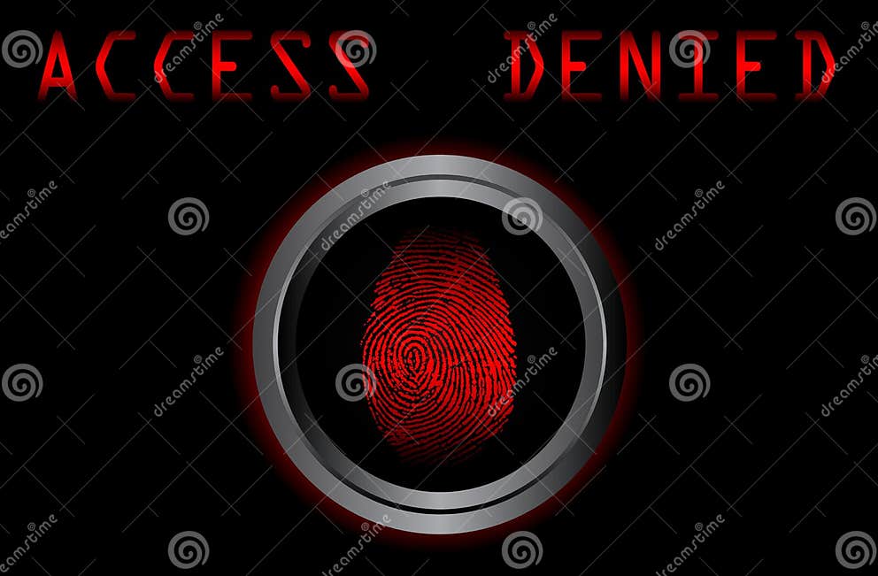Fingerprint on Scanner Access Denied Stock Vector - Illustration of ...