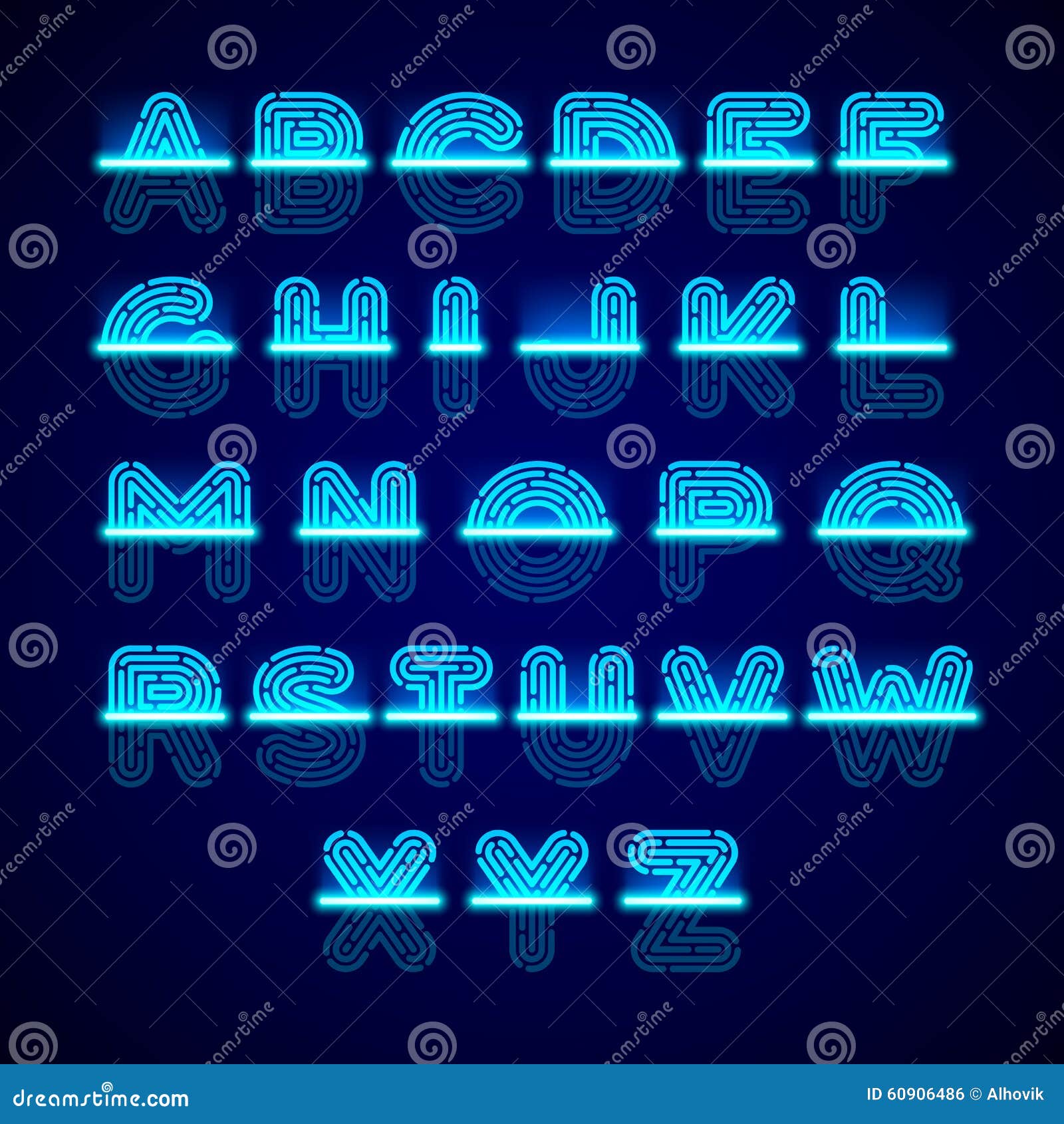 Fingerprint Scanner Alphabet Vector Illustration | CartoonDealer.com ...