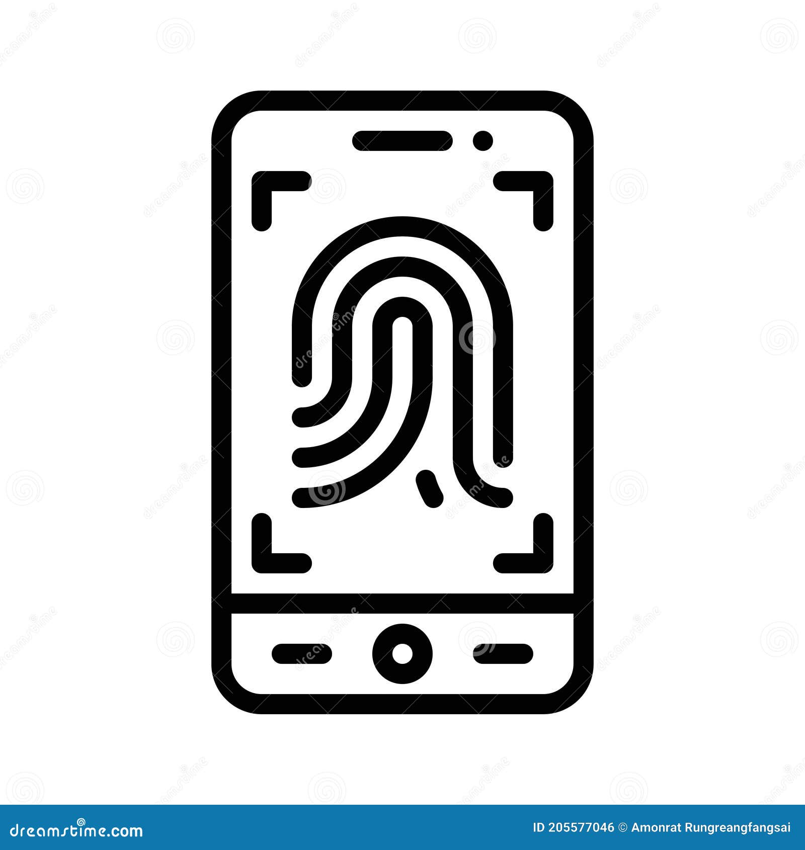 Fingerprint Scanner App Icon, Mobile Application Vector Illustration ...