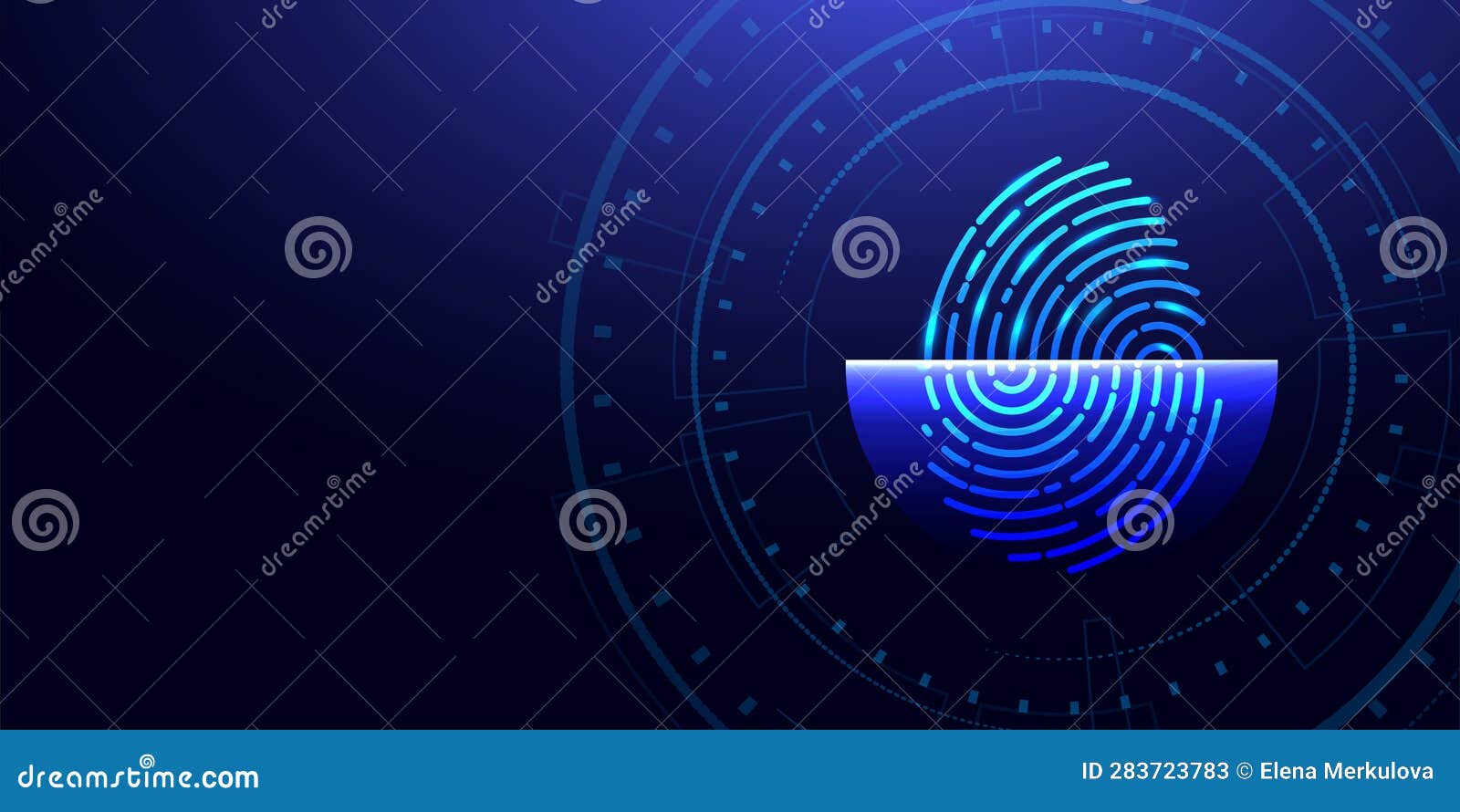 Fingerprint Scanner. Cyber Security, Technology Identification Concept ...