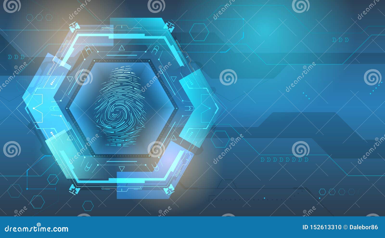 Fingerprint Scanner on a Futuristic Background Stock Vector ...