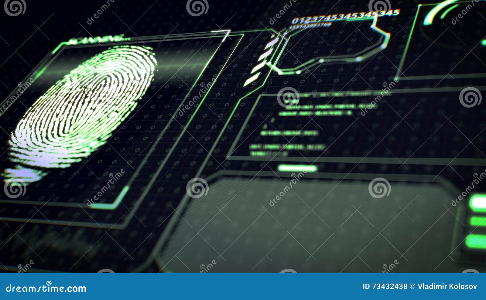 Fingerprint Scanner, Identification System. Stock Illustration ...