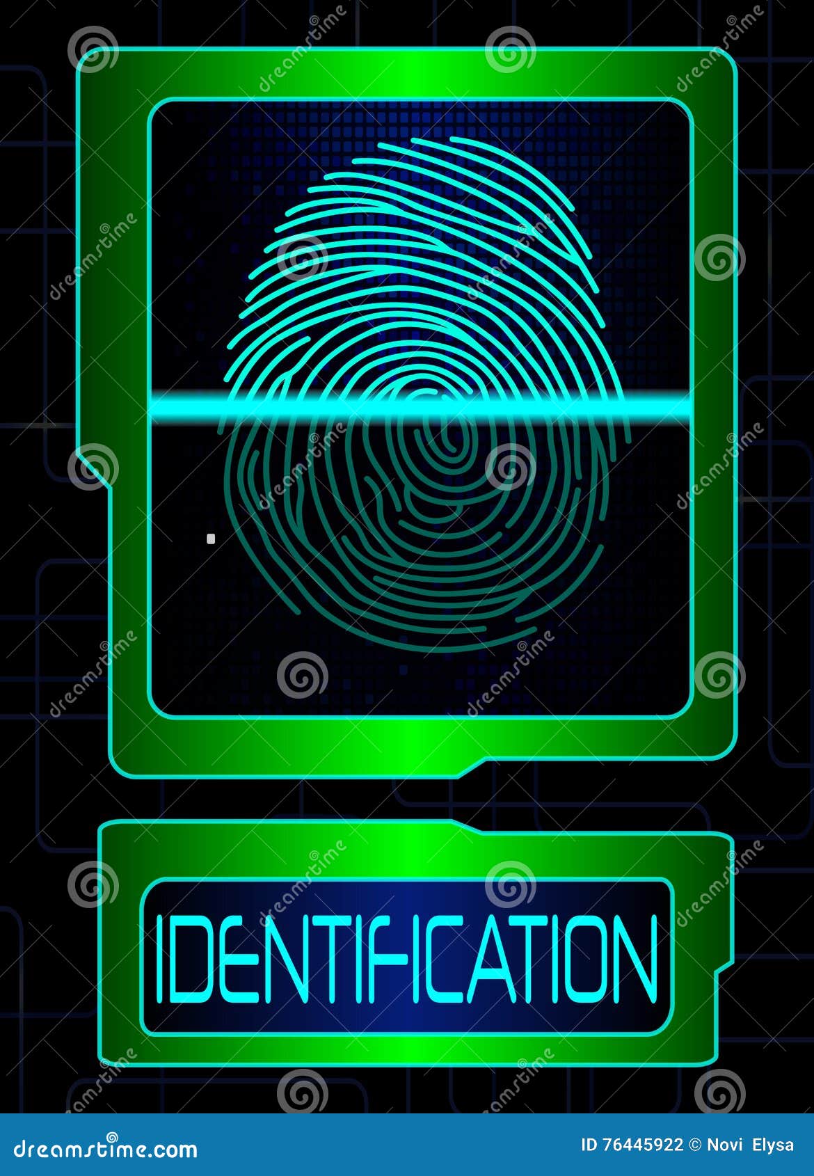 Fingerprint Scanner, Identification System Stock Vector - Illustration ...