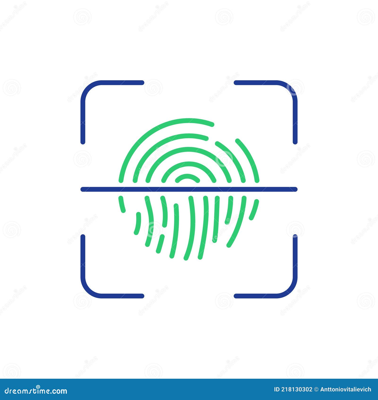 Fingerprint Scanner Line Icon. Digital Security, Identification System ...