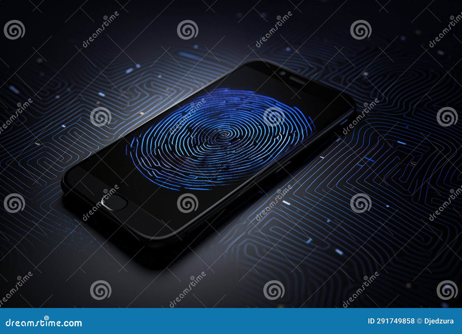 Fingerprint Scanner on a Modern Device Stock Photo - Image of scanner ...