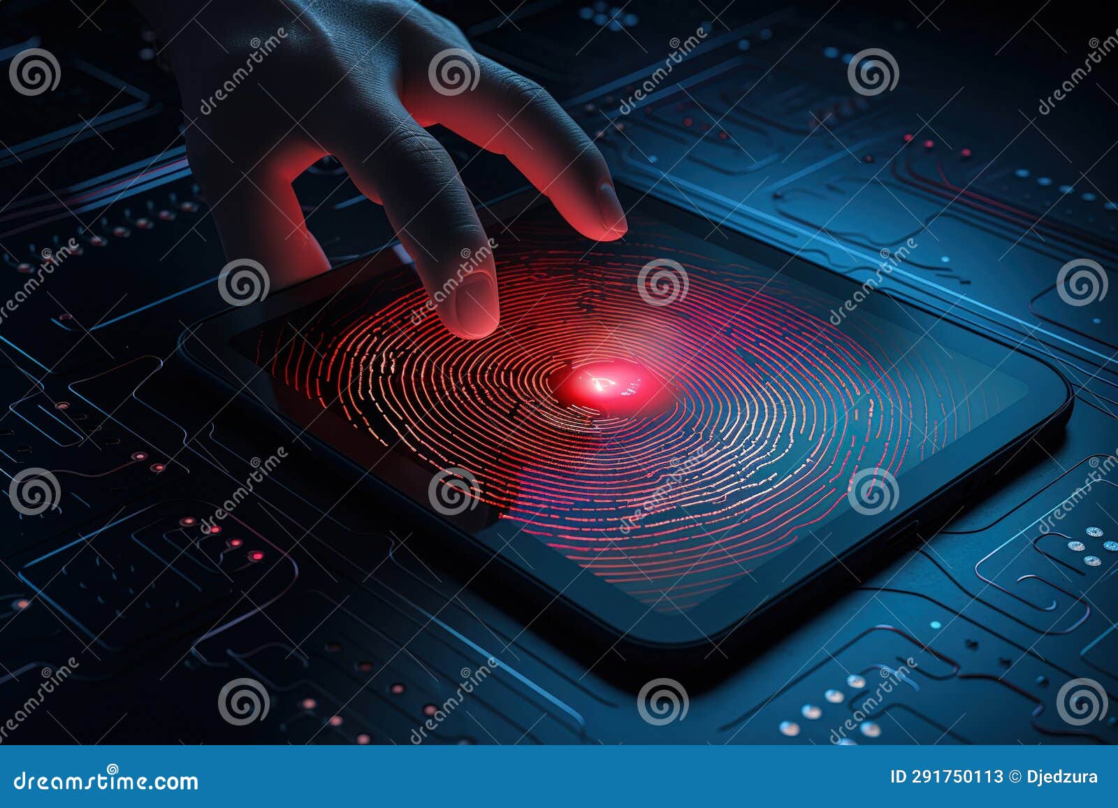 Fingerprint Scanner on a Modern Device Stock Image - Image of ...