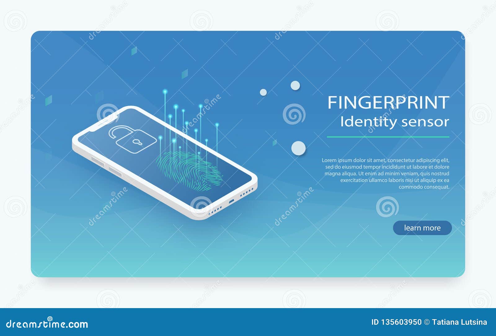 Fingerprint Scanner on the Phone Screen. Stock Vector - Illustration of ...