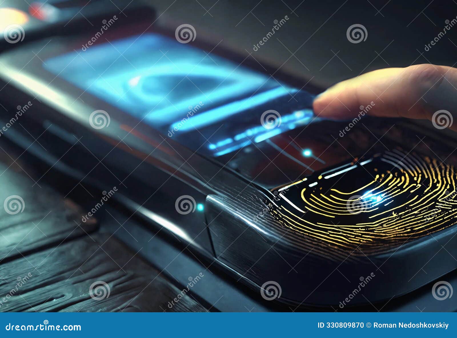 Fingerprint Scanner for Scan Biometric Identity Stock Illustration ...