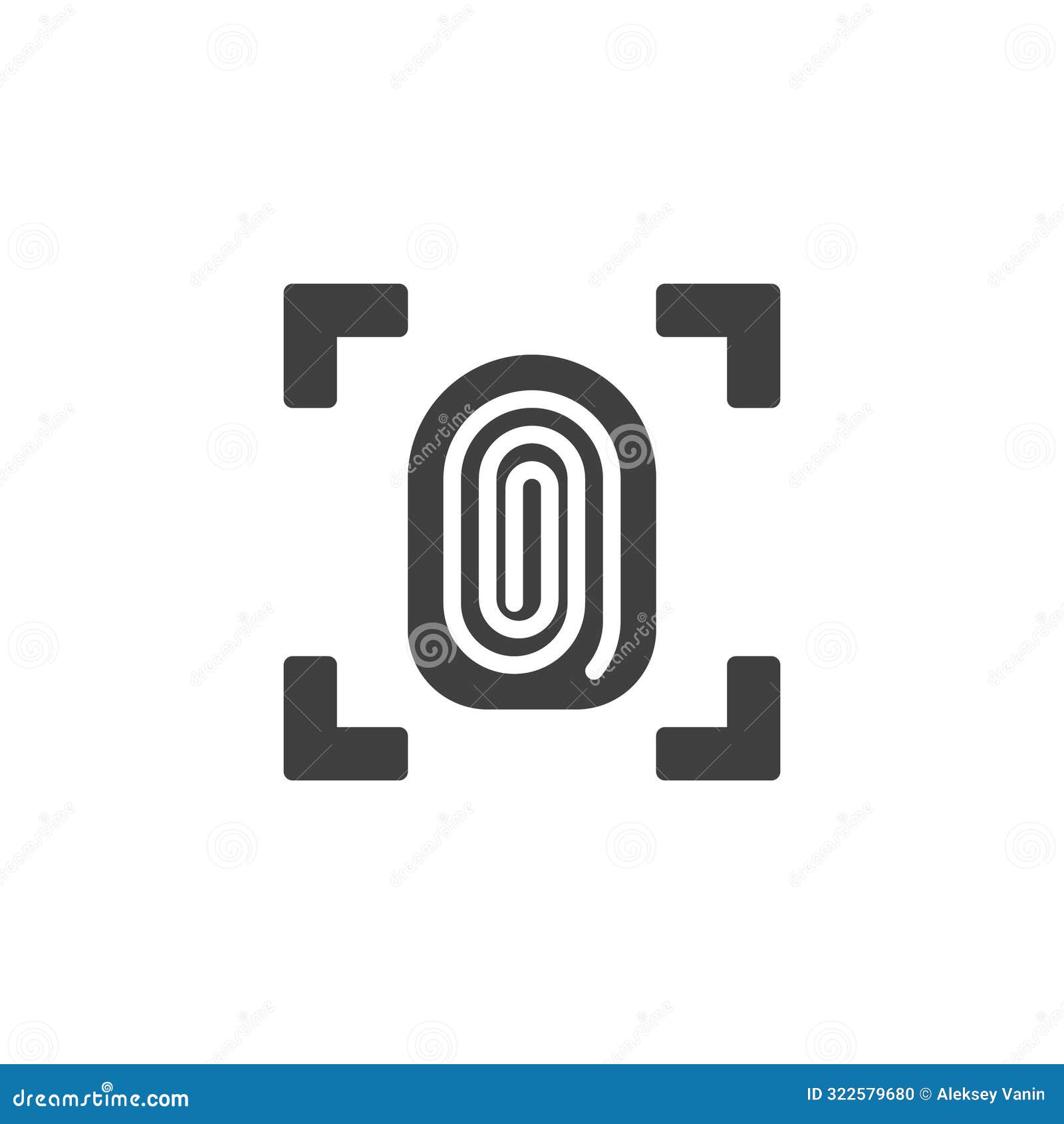 Fingerprint on a Scanner Vector Icon Stock Illustration - Illustration ...