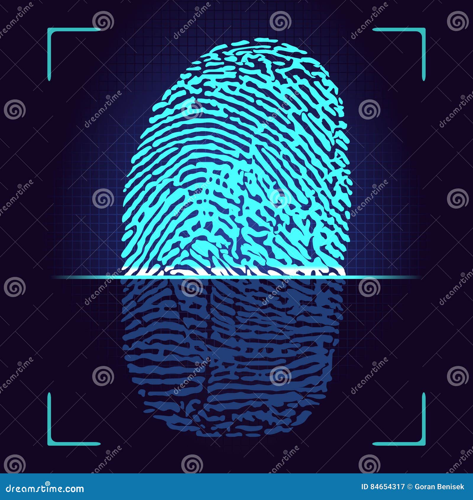 Fingerprint Scanner Concept. Digital And Cyber Security, Biometric ...