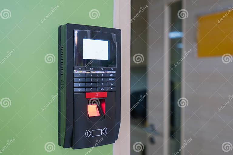 Fingerprint Scanner on Wall To Record Working Time or Enter Security ...