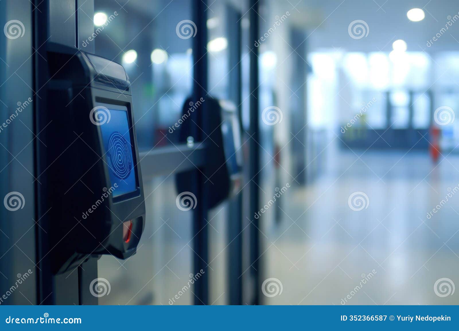 Access Control System with Fingerprint Scanner in a Modern Building ...