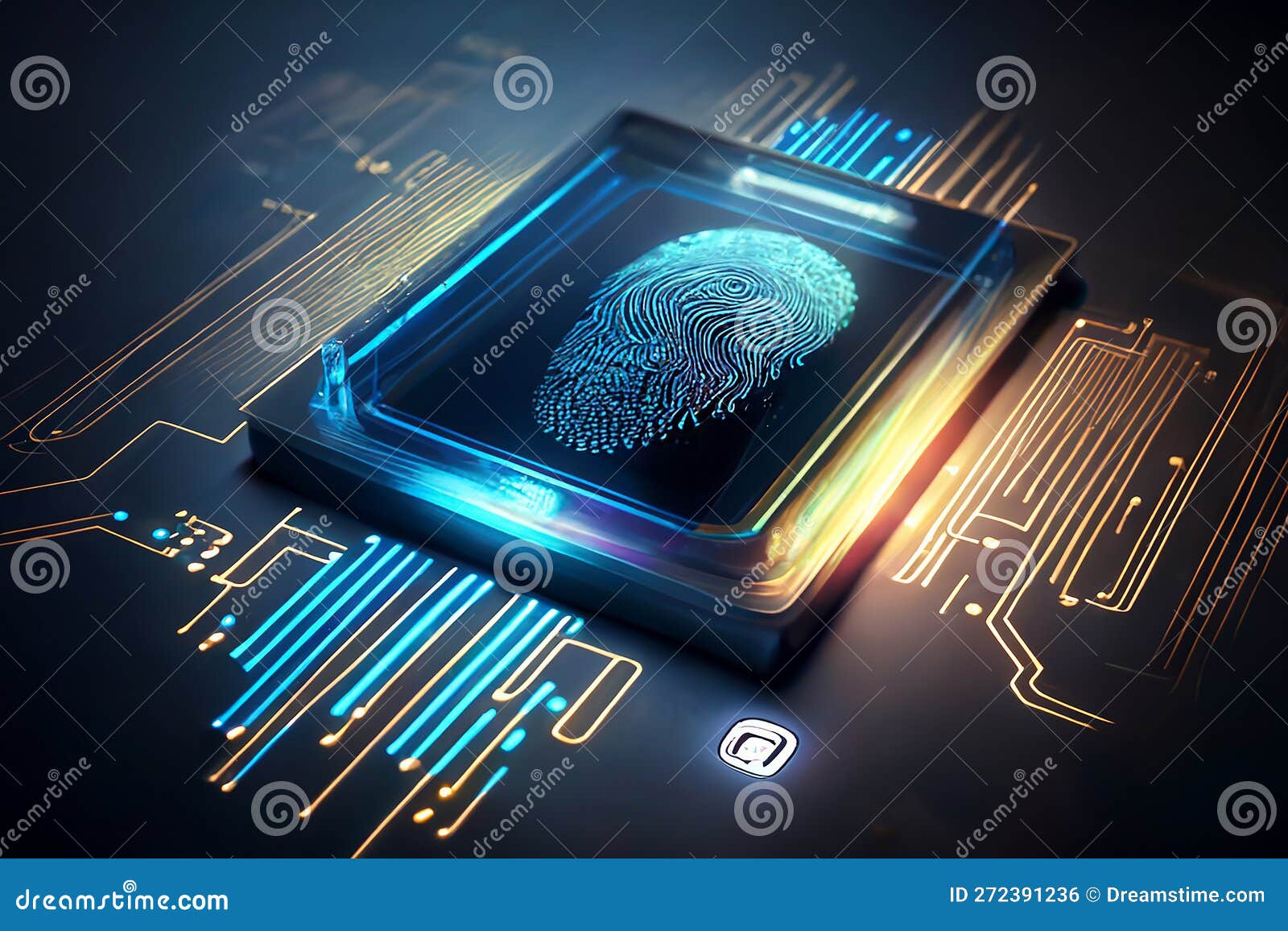 Fingerprint Scanning, Biometric Identification and Security Login Stock ...