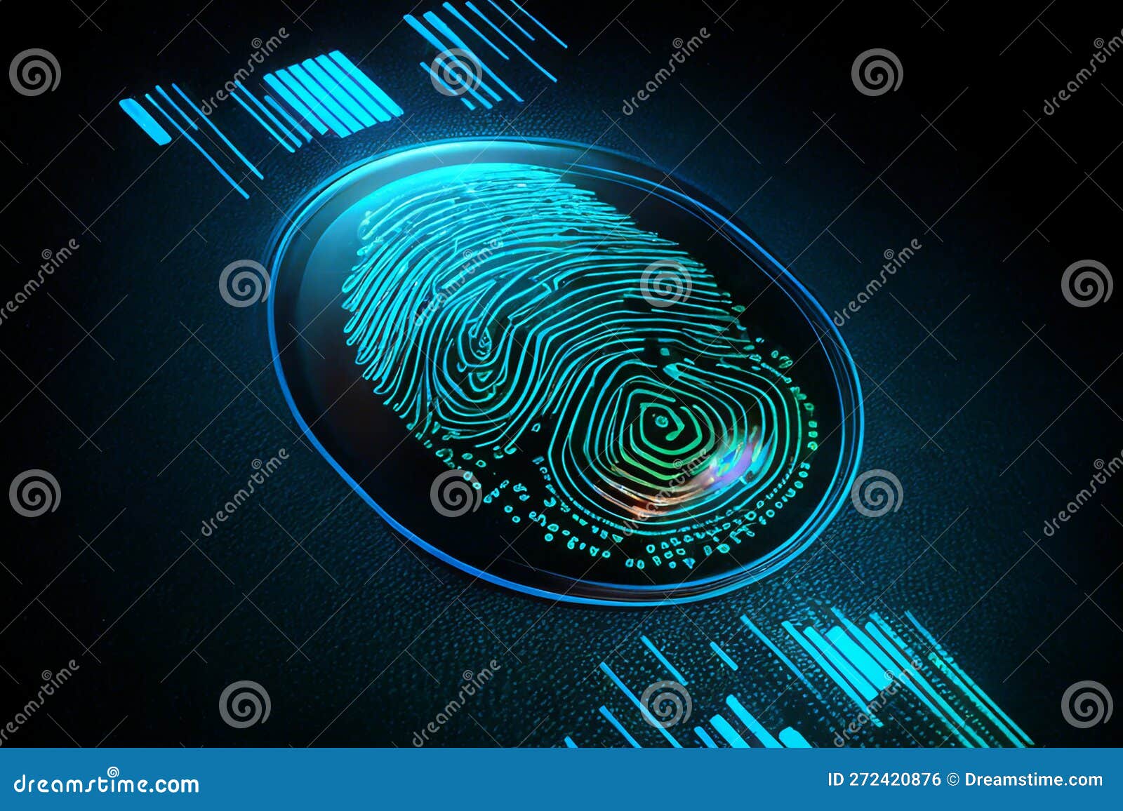 Fingerprint Scanning, Biometric Identification and Security Login Stock ...