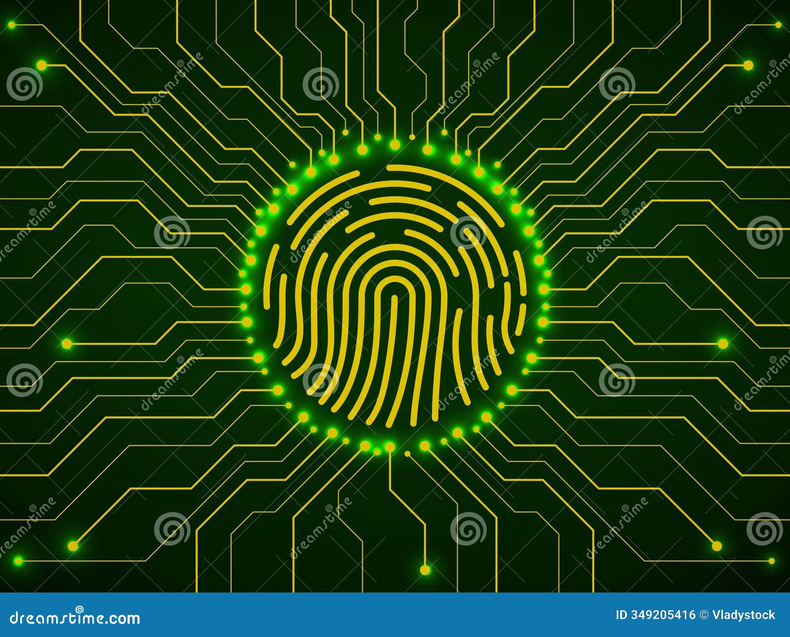 Fingerprint Scanning on Circuit Board. Biometrics Identification System ...