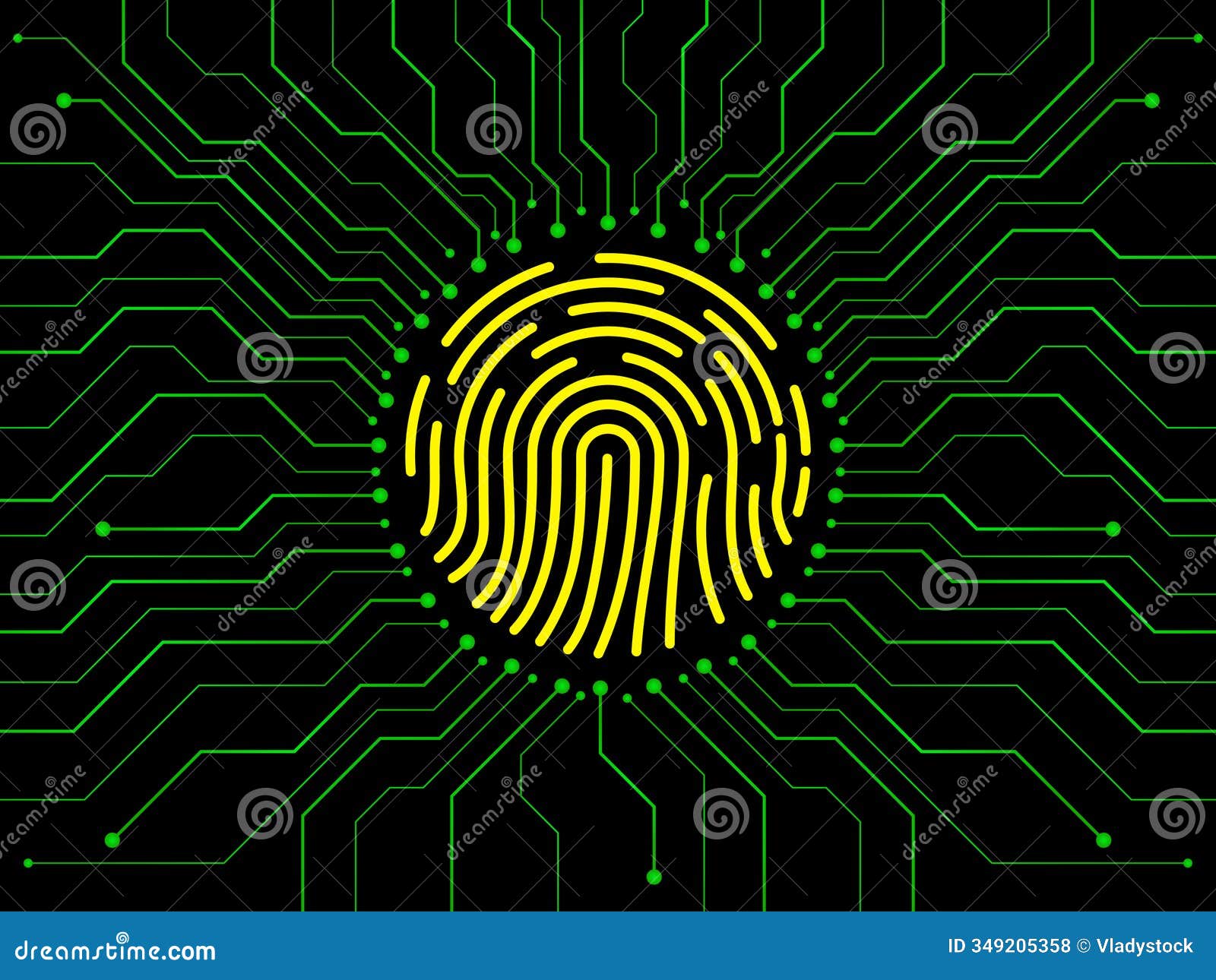 Fingerprint Scanning on Circuit Board. Biometrics Identification System ...