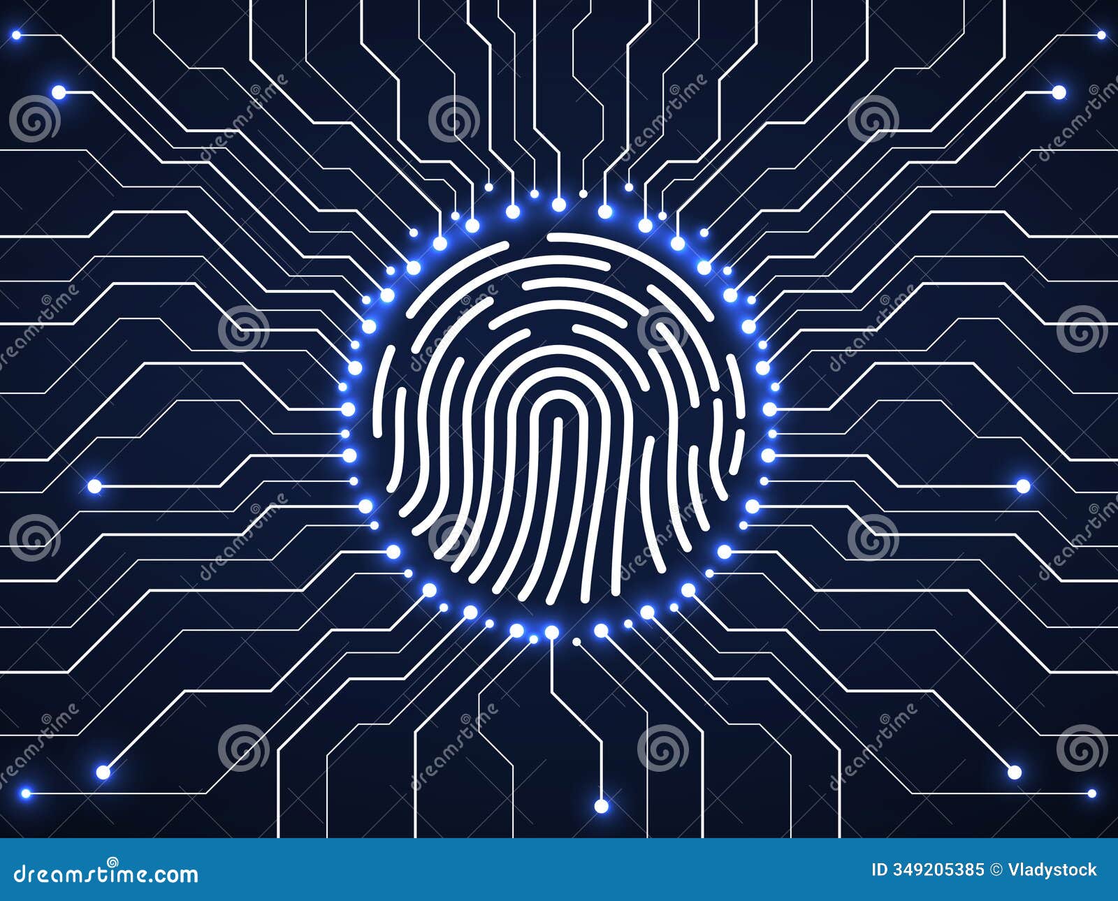Fingerprint Scanning on Circuit Board. Biometrics Identification System ...