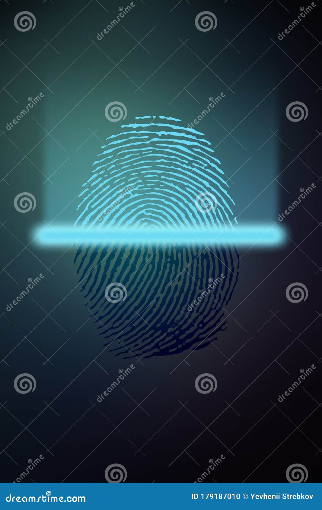 Fingerprint during Scanning in Detail Stock Illustration - Illustration ...