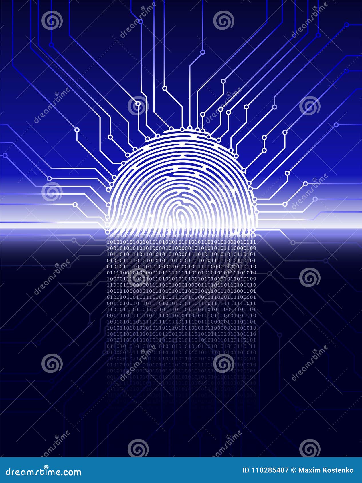 Fingerprint Scanning, Digital Biometric Security System, Data ...