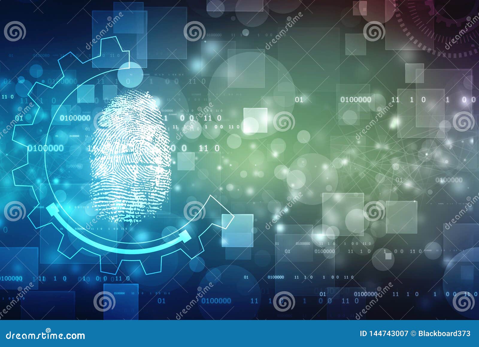 Fingerprint Scanning on Digital Screen. Cyber Security Concept Stock ...