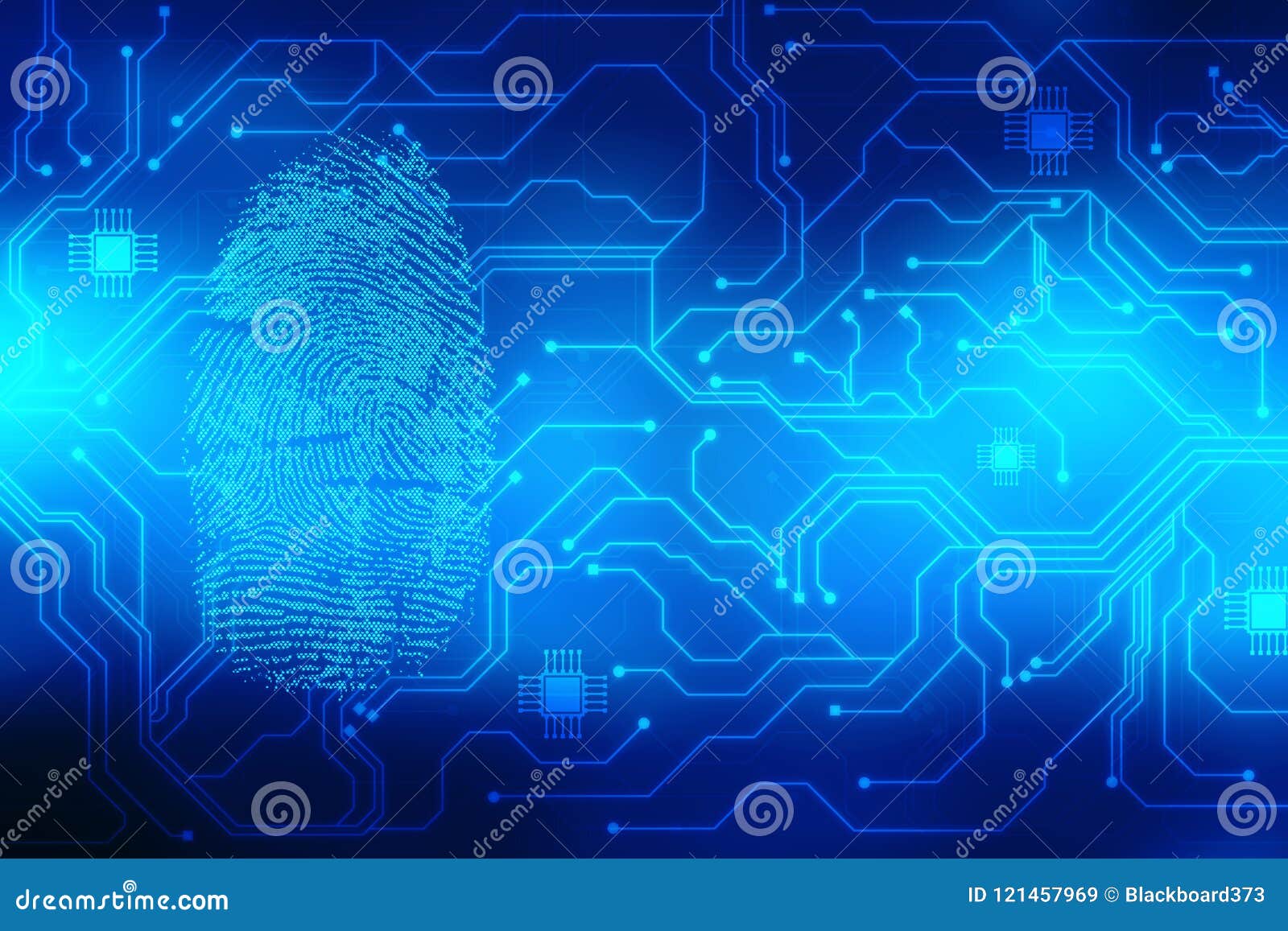 Fingerprint Scanning on Digital Screen, Security Background Stock ...